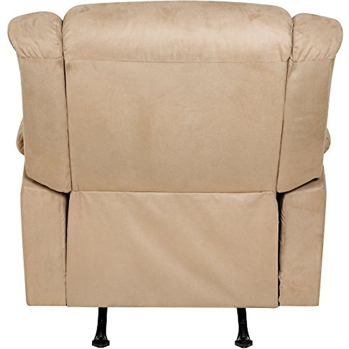 Relaxzen Longstreet Rocker Recliner with Massage, Heat and Dual USB Ports,Microfiber, Beige