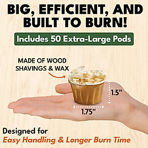 Superior Trading Co. All Natural Fire Starter 10-15 Minute Burn for BBQ, Campfire, Charcoal, Pit, Wood & Pellet Stove, 50 Extra Large Pods, Waterproof for Indoor/Outdoor Fire Starter, Brown