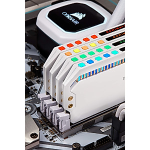 Corsair Dominator Platinum RGB DDR4 16GB (2x8GB) 3600MHz C18 Desktop Memory (12 Ultra-Bright CAPELLIX RGB LEDs, Patented DHX Cooling, Wide Compatibility, Intel XMP 2.0) White