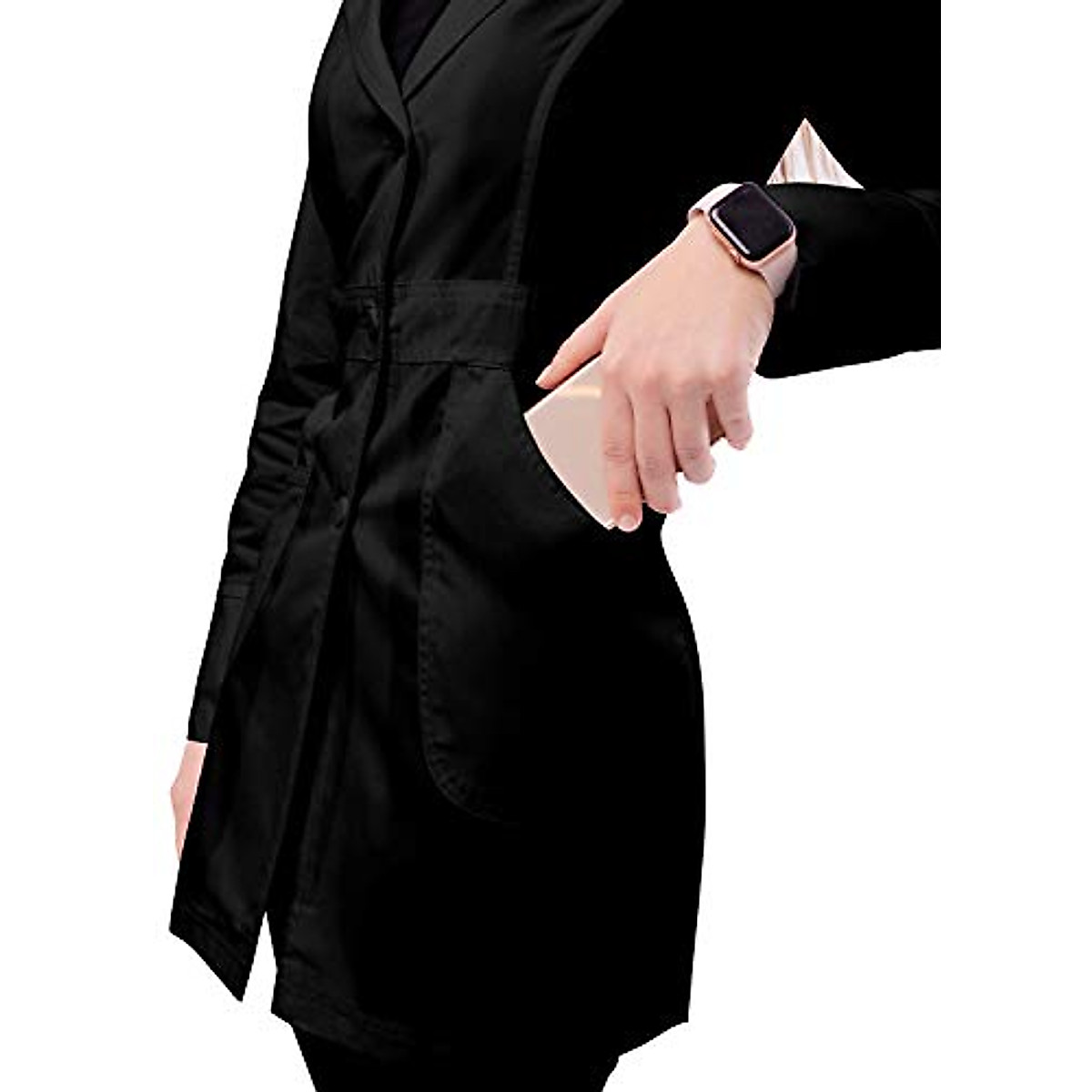 Adar Universal Lab Coats for Women - Perfection 32" Lab Coat - 811 - Black - M