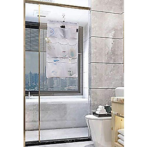 MISSLO Shower Caddy Organizer 5 Pockets + 8 Pockets Mesh Shower Organizer