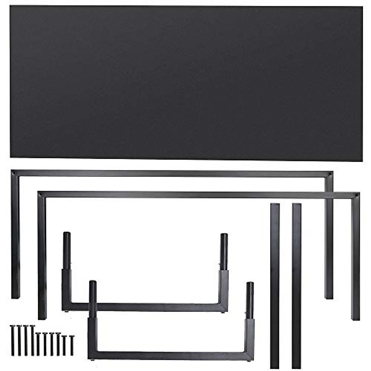 SUPER DEAL Computer Desk 47 Inch Modern Sturdy Office Desk PC Laptop Notebook Simple Writing Table for Home Office Workstation, Black