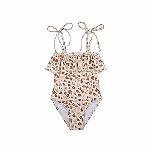 Century Star Girls Swimsuits Toddler Girls?Bathing Suits One Piece Swimsuits Toddler Girls?Swimwear Khaki Flower2-3T