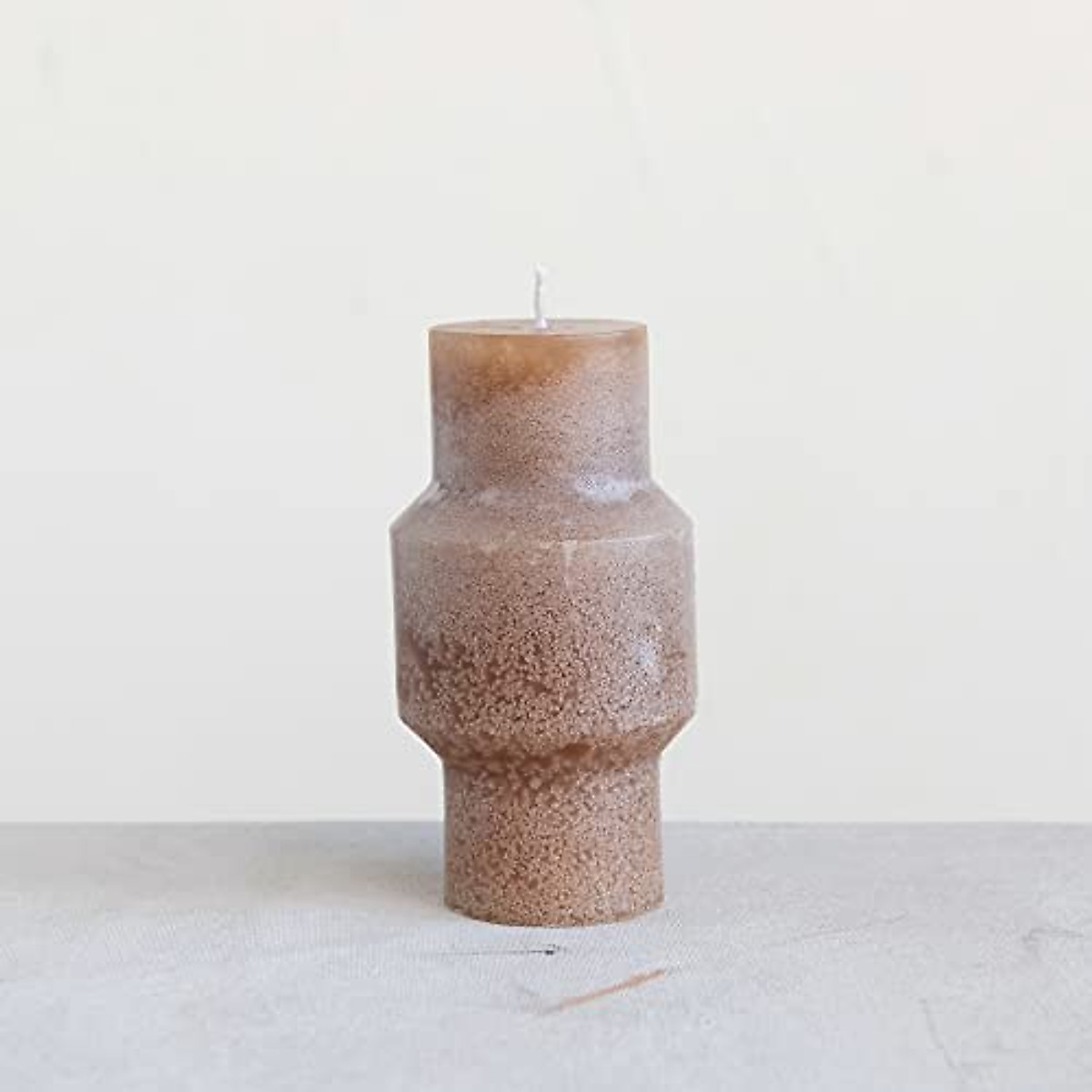 Creative Co-Op Unscented Totem Pillar, Cappuccino Candles, 3" L x 3" W x 6" H, Brown