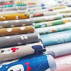 Quilting Fabric, QiMicody 56pcs 100% Cotton 9.8” x 9.8”(25cm x 25cm) Fat Quarters Fabric Bundles, Pre-Cut Squares Sheets for Patchwork Sewing Quilting Crafting, No Repeat Patterns
