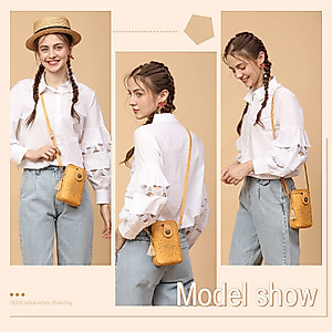 APHISON Mini Cell Phone Purse, PU Leather Small Crossbody Bags for Women, Lightweight Cute Purses with Tassel