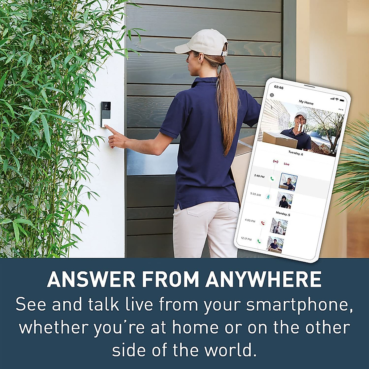 Netatmo Smart Video Doorbell | 2 Way Audio | High-Definition Camera with 1080P | Person Detection | Night Vision | Easy Installation | Built in Speaker | Security Without Monthly Fees | Model NDBUS