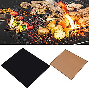 RvSky Garden Supplies 2Pcs/Set Household Reusable Non‑Stick Barbecue Grill Mat Pad Kitchen Cooking BBQ Tools