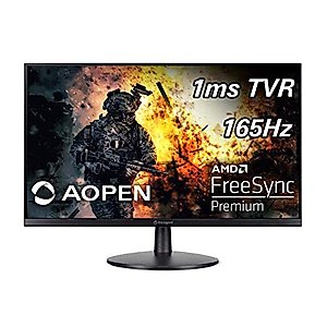 AOPEN by Acer 24MV1Y Pbmiipx 23.8" Full HD (1920 x 1080) FPS RTS Gaming Monitor | AMD FreeSync Premium | Up to 165Hz | 1ms | VESA and Tilt Compatible I 2 x HDMI Ports & 1 x Display Port, Speakers