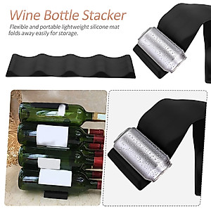 Cabilock Foldable Silicone Wine Stacker Set Beer Can Rack Wine Bottle Holders Bottle Stacking Mat Wine Holder Stacks Cans Easy Storage Refrigerator Organizer