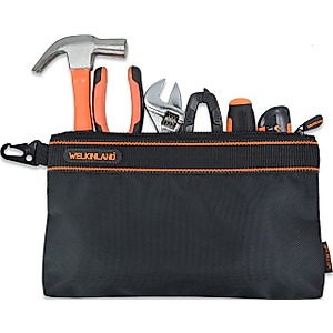 4-Packs Small Tool Pouch, Heavy-Duty Tool Pouch, Electrician Tool Pouch, Tool Pouches w/Clip, Electricians Tool Pouch, Tool Pouch Bag, Small Tool Bag, Tool Bag Small, Zippered Tool Bags and Pouches