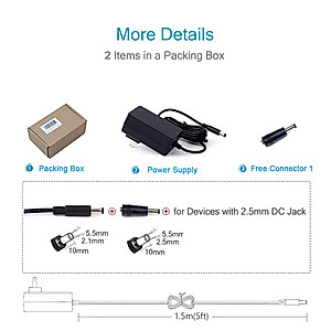 [UL Listed] MIXGOO 5V 4A Power Supply Charger (Input AC 100V-240V, Output DC 5 Volt 4 Amp 20 Watt) Adapter Switching Transformer Converter DC 5.5mm x 2.1mm / 5.5mm x 2.5mm Universal