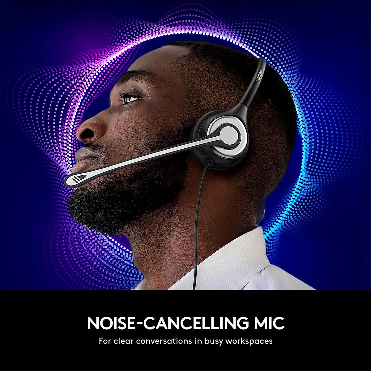 USB Computer Headset with Microphone for Laptop PC,3.5mm Wired Stereo Call Center Headset with Microphone Noise Cancelling, Corded Desktop Headphones with Mic & Mute