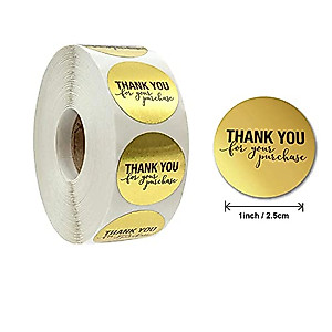 GUAGLL 3 Rolls Thank You Baking Sticker Cute Printing Sticker Label 1 Inch 500Pcs/Roll for Envelope Gift
