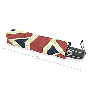 WOZO Vintage Union Jack British 3 Folds Auto Open Close Umbrella