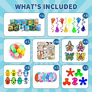 145 Pcs Party Favors for Kids, Pop Fidget Toys Pack, Goodie Bags Fillers for Kids Birthday Party, Prizes in Bulk for School, Pinata Stuffers, Classroom Prizes, Treasure Box Toys, Birthday Gift Toys