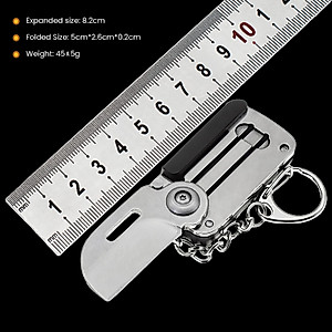 2 Pack Small Pocket Knife with Keychain, 1.2 Inch Blade, Barrysail Mini EDC Tool with Screwdriver Bits
