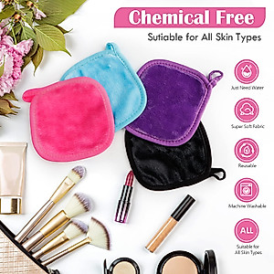 Orighty Makeup Remover Cloths 12 Pack, Makeup Removal Face Cleansing Cloth, Reusable Makeup Remover Pads Remove Instantly Dirt with Just Water, 5 x 5 in