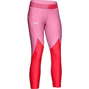 Under Armour Armour Heatgear Color Block Crop, Lipstick (691)/Beta, Youth Large