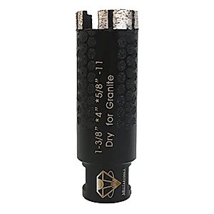 MOSTARTOOLS 1 3/8 Inch Dry Diamond Core Drill Bit with 5/8 in.- 11 in. Thread for Granite Marble Quartz Masonry Hole Saw