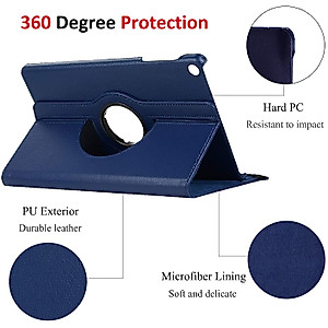 Vultic Rotating Case for Samsung Galaxy Tab A8 10.5 2022 [X200/X205/X207], 360 Degree Stand [Auto Sleep/Wake] Flip Leather Smart Tablet Cover (Purple)