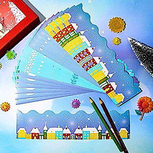 60 Pieces Christmas Bulletin Borders Snowflakes Winter Snowman Borders Christmas Themed Trim Board Stickers Label Stickers for Classroom Decoration Birthday Christmas Party Supplies