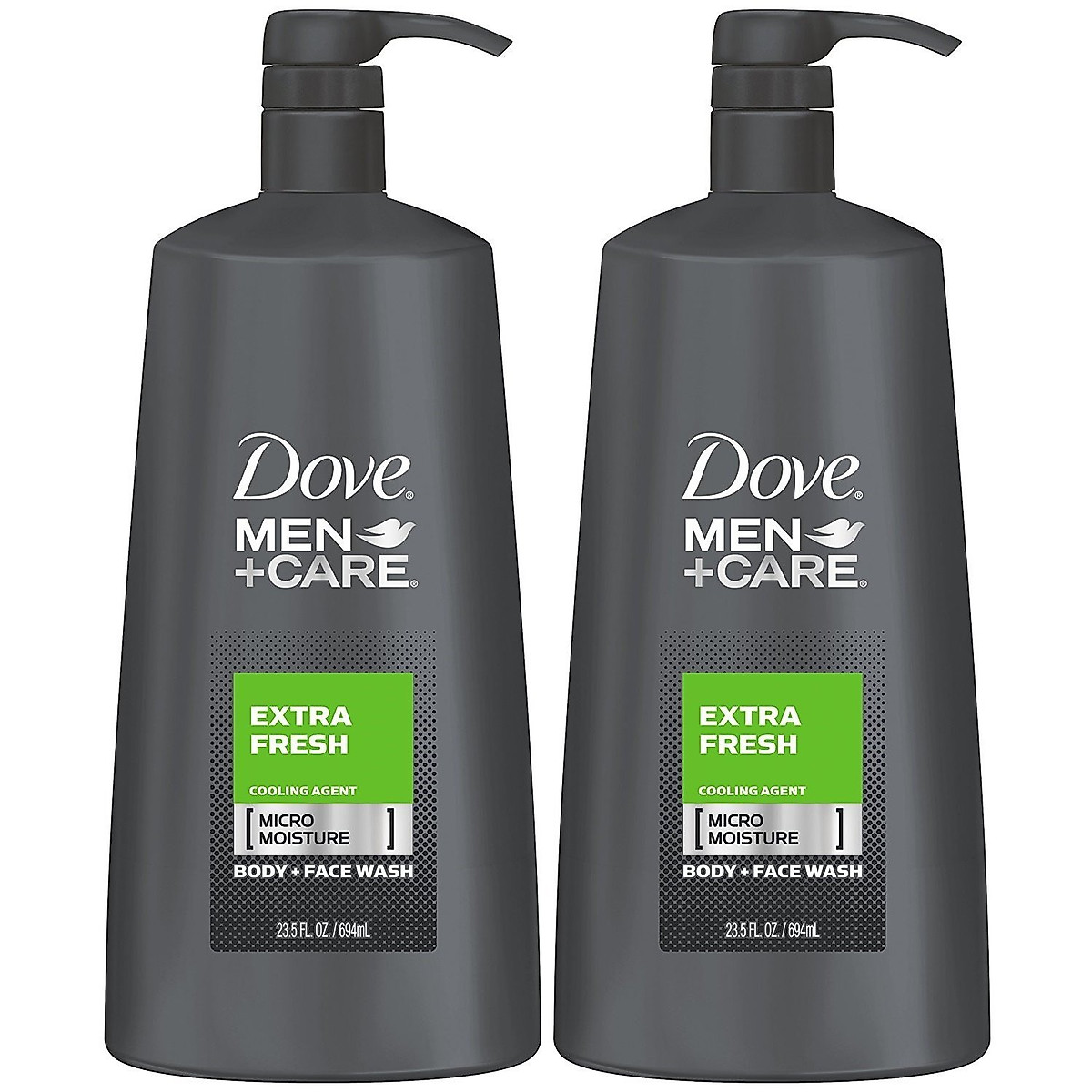 Dove Men+Care Body Wash, Extra Fresh 23.5 Ounce (Pack of 2)