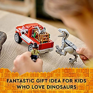 LEGO Jurassic World Blue and Beta Velociraptor Capture 76946 - Features Truck, 2 Indoraptor Dinosaur Toys, Action Minifigures, Dominion Movie Inspired Set, Great Gift for Kids Aged 6+ Years