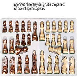 Folding Wooden Chess Set Chess, Portable Travel Chess Set,Board Game and Draughts Set 48cm x 48cm (19 Inch) Board Games
