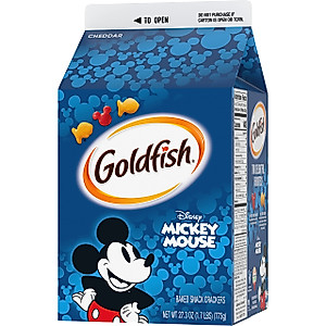 Goldfish Disney Mickey Mouse Cheddar Crackers, Snack Crackers, 27.3 oz carton
