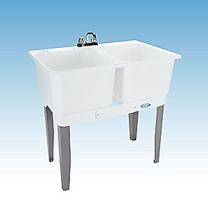 Mustee 22C Utilatwin Combo Laundry/Utility Tub, White