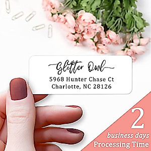 Personalized Return Address Labels Simple - Set of 240 Elegant Custom Mailing Labels for Envelopes, Self Adhesive Flat Sheet Rectangle Personalized Name Stickers (White)