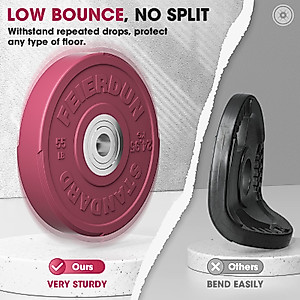 FEIERDUN 2" Color Olympic Bumper Plate Weight Plate for Strength Training - 100% Virgin Rubber