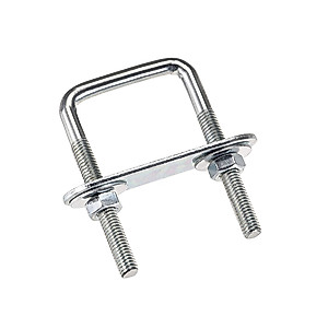 uxcell Square U-Bolts 1-3/8"(35mm) Inner Width Carbon Steel M6 with Nuts, Frame Plate, Round Washers 2 Set