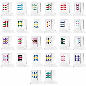 Kappa Kappa Gamma Sorority Socks in Greek Letters - Soft Cotton Crew Socks for Women and Sisterhood