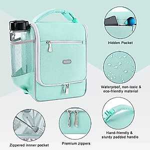 Amersun Lunch Box Kids, Insulated Lunch Bag Women Men, Cooler Bag for Teen Girls Boys Adult, Bento Box with Multi-Pocket for School Picnic Office Work, Easy to Clean (Spill-Resistant, Light Blue)