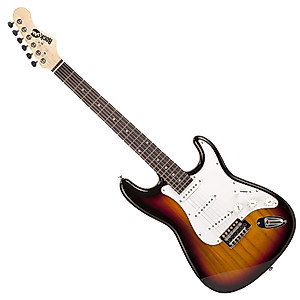 RockJam Electric Guitar Superkit with 10-watt Amp, Gig Bag, Picks & Online Lessons 6 String Pack, Right, Sunburst, Full (RJEG03-SK-SB)