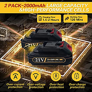 Mini Chainsaw Cordless, Electric Chain Saw, Upgraded 6 Inch Handheld Chainsaw, Small Chainsaw With Security Lock, Pruning Saw for Trees Branches Trimming Wood Cutting (2Pcs Batteries and 2Pcs Chains)