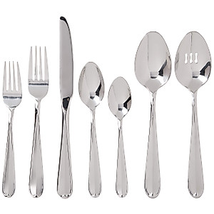 Oneida Dylan 42 Piece Everyday Flatware, Service for 8, 18/0 Stainless Steel, Silverware Set