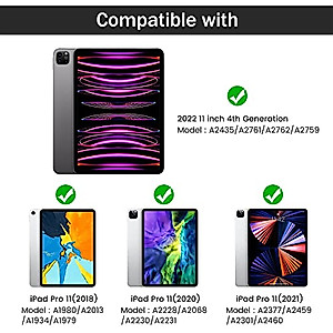 iPad Pro 11 Inch Case 2022 2021 2020 2018, Hoidokly Slim Stand Protective Folio Case Smart Cover with Pencil Holder Compatible with Apple iPad Pro 11" 4th 3rd 2nd 5st Generation