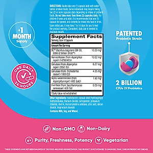 Digestive Advantage Fast Acting Enzymes + Daily Probiotic Prevent Gas & Break Down Food Particles 32 Count Capsules (2 Pack)