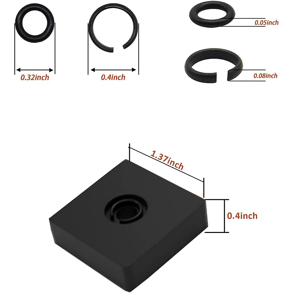 (8 Sets) 3/8" Impact Retaining Ring Clip Friction Ring with O-Ring for Milwaukee Electric/Pneumatic Type Impact Wrench, Retainer Ring Anvil Install Tool Included