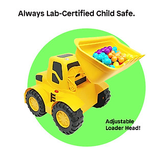 Boley Builders Large Bulldozer Front Loader Truck with Lights and Sounds - Kids Construction Toys and Vehicles for Toddlers Boys and Girls