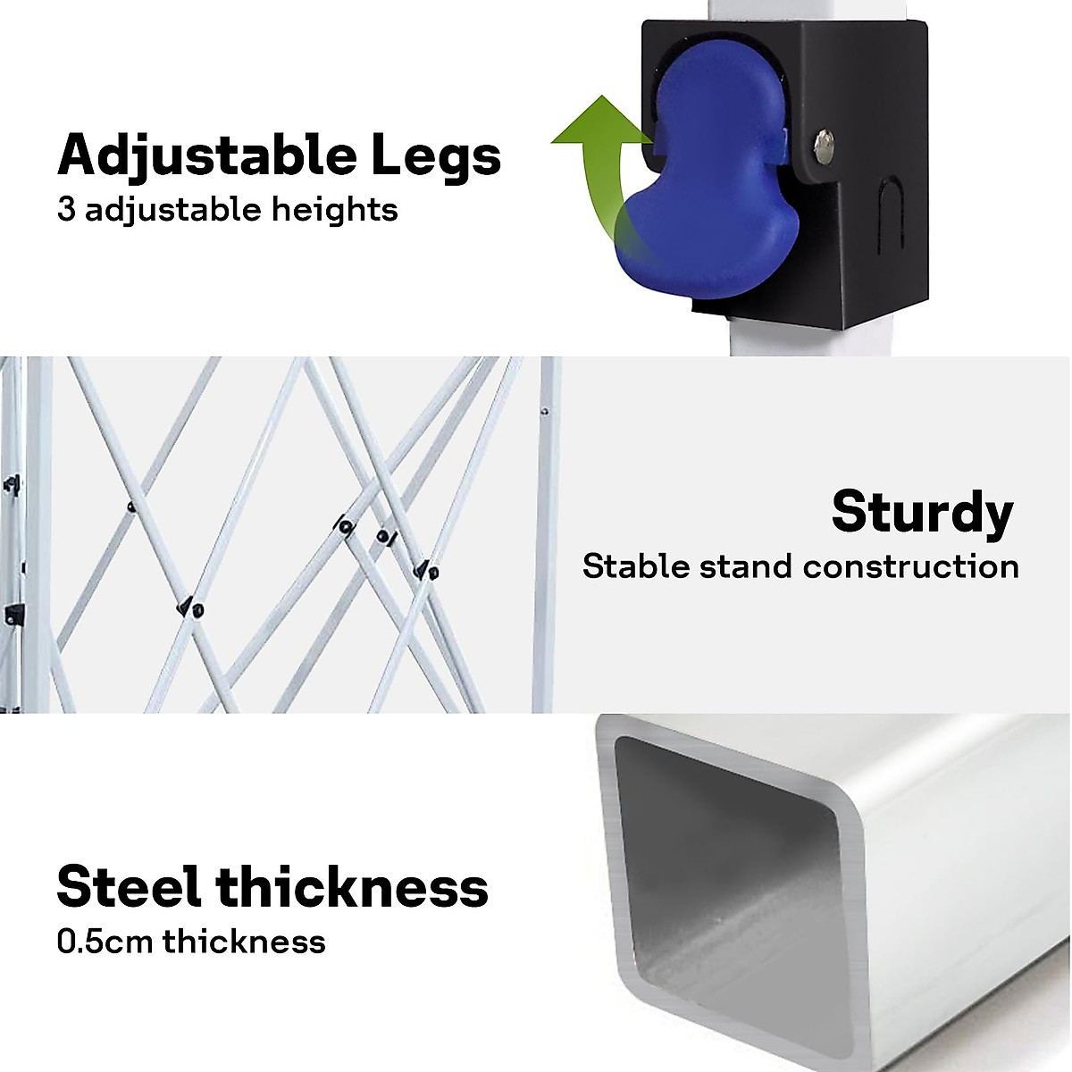 Kaen 10x10 Pop Up Canopy with Adjustable Height, Waterproof and UV-Resistant Shelter, 10x10 FT Pop Up Canopy with 4 Side Walls Instant Shade Canopy Tent for Outdoor Events, Camping and Beach (Black)