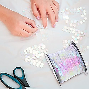 COHEALI 1 Roll of Clothing Sewing Sequins DIY Sequins PVC Sequins for Bag Shoes DIY Material（White）