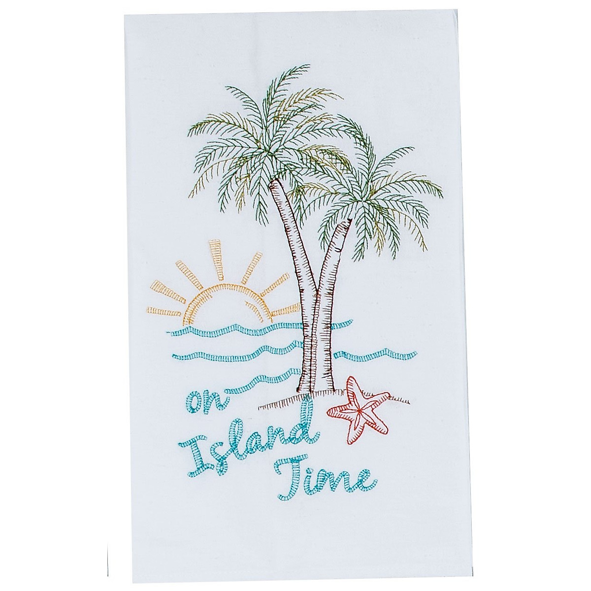 Kay Dee Designs A8555 Palm Tree Embroidered Flour Sack Towel
