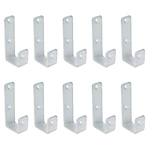 Mcredy 10 PCS Bed Ladder Hook 1" Inside Width Hooks L Shaped White with Screws
