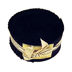 Moda Basics Bella Solids Black 9900-99 Jelly Roll, Set of 40 2.5x44-inch (6.4x112cm) Precut Cotton Fabric Strips