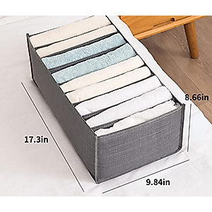 LOWFI 5-Piece Clothes Storage Box Foldable Closet Organizer Storage Container/Wardrobe Drawer Compartment Storage Box for Clothes, Pants, Underwear, Socks, Sheets, Etc. Storage (Gray)