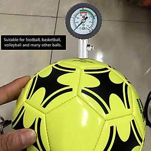 Ball Pressure Gauge Stainless Steel Accurate Air Pressure Gauge for Football Soccer Basketball Volleyball and Other Balls